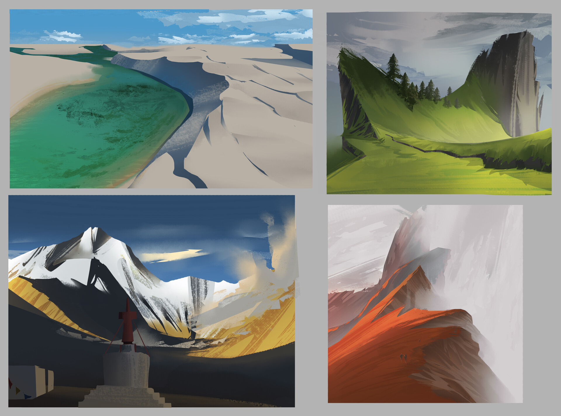 ArtStation - Mountain studies