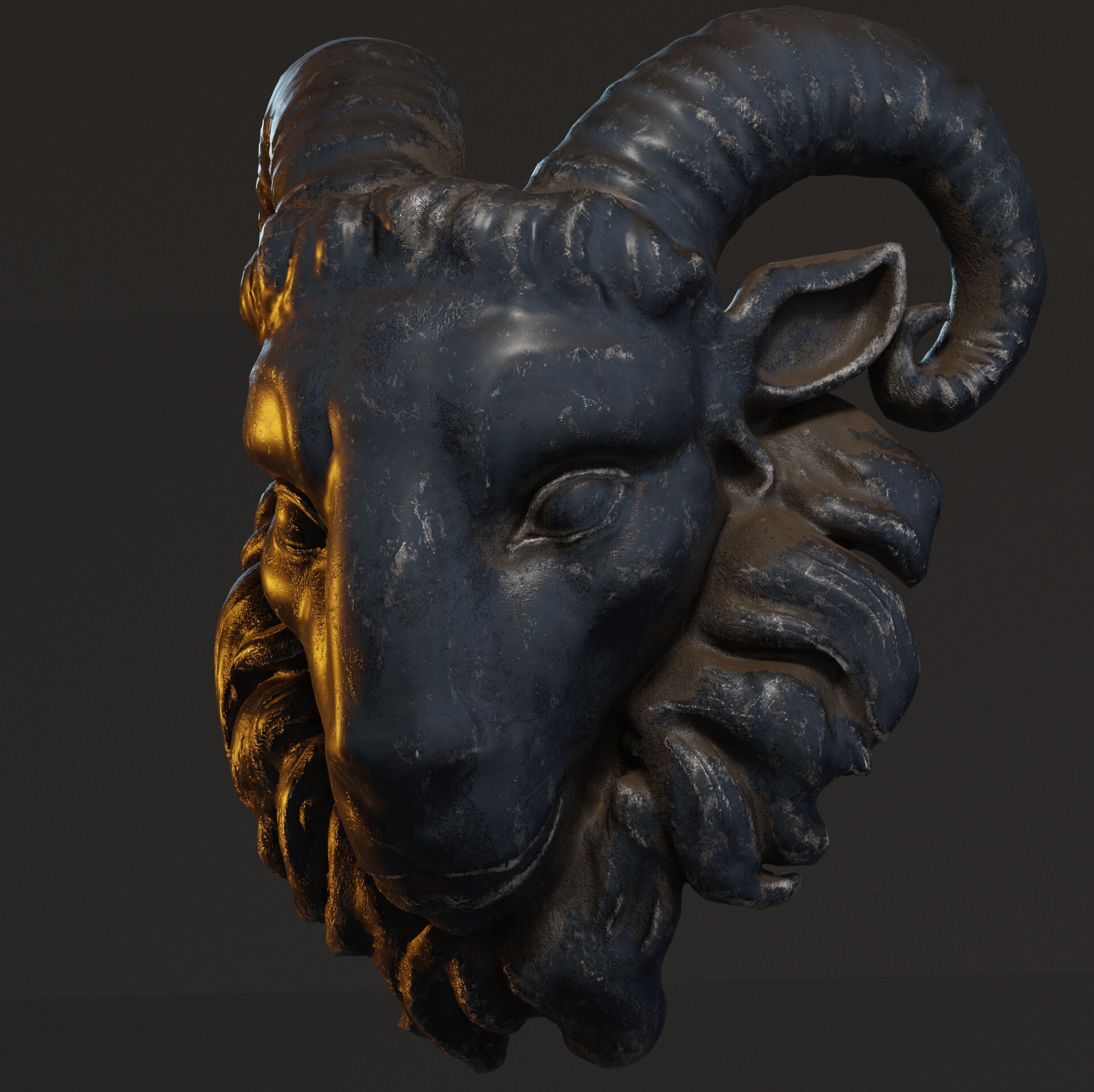 ArtStation - goat sculpture