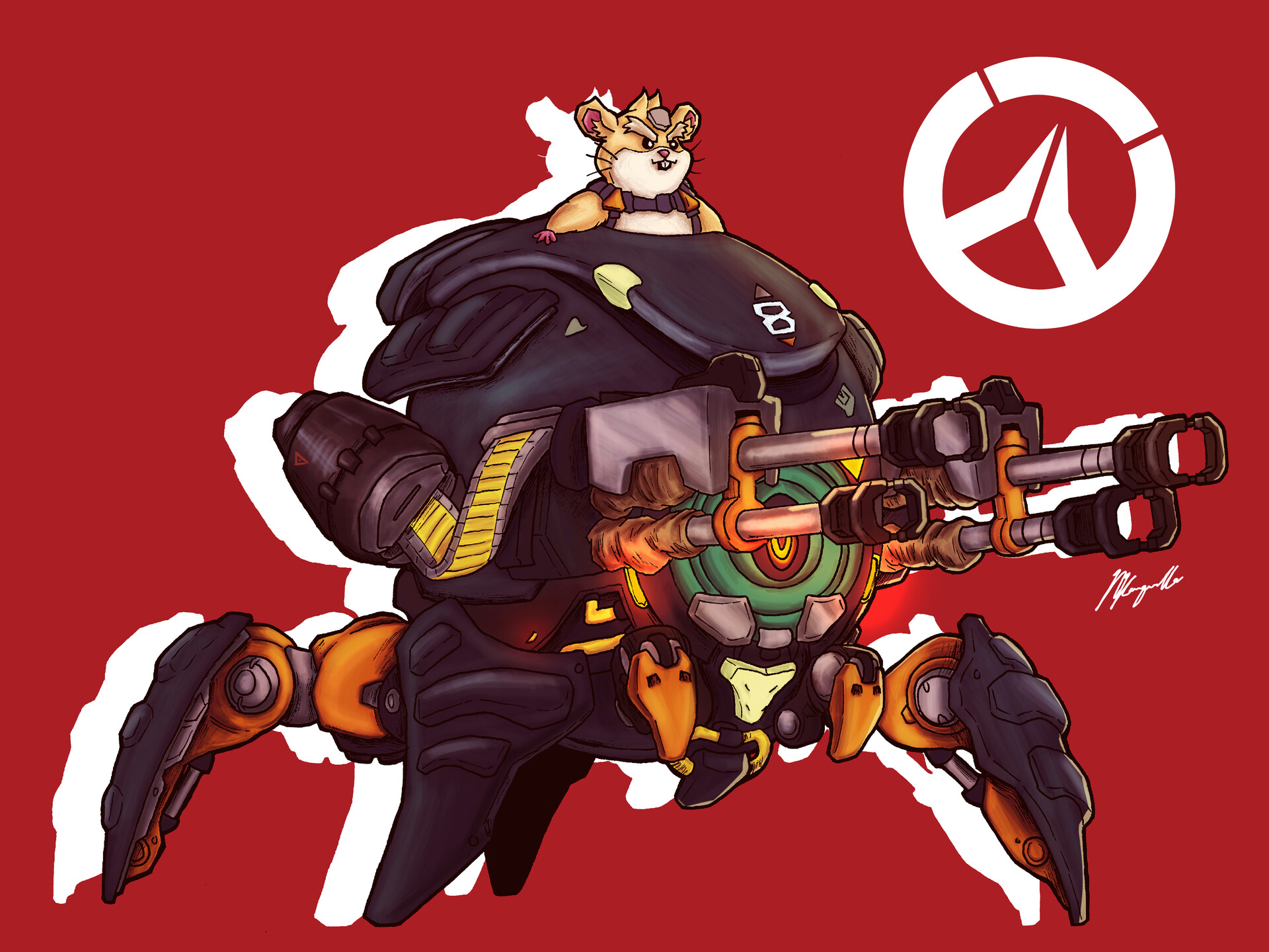 how to draw overwatch wrecking ball