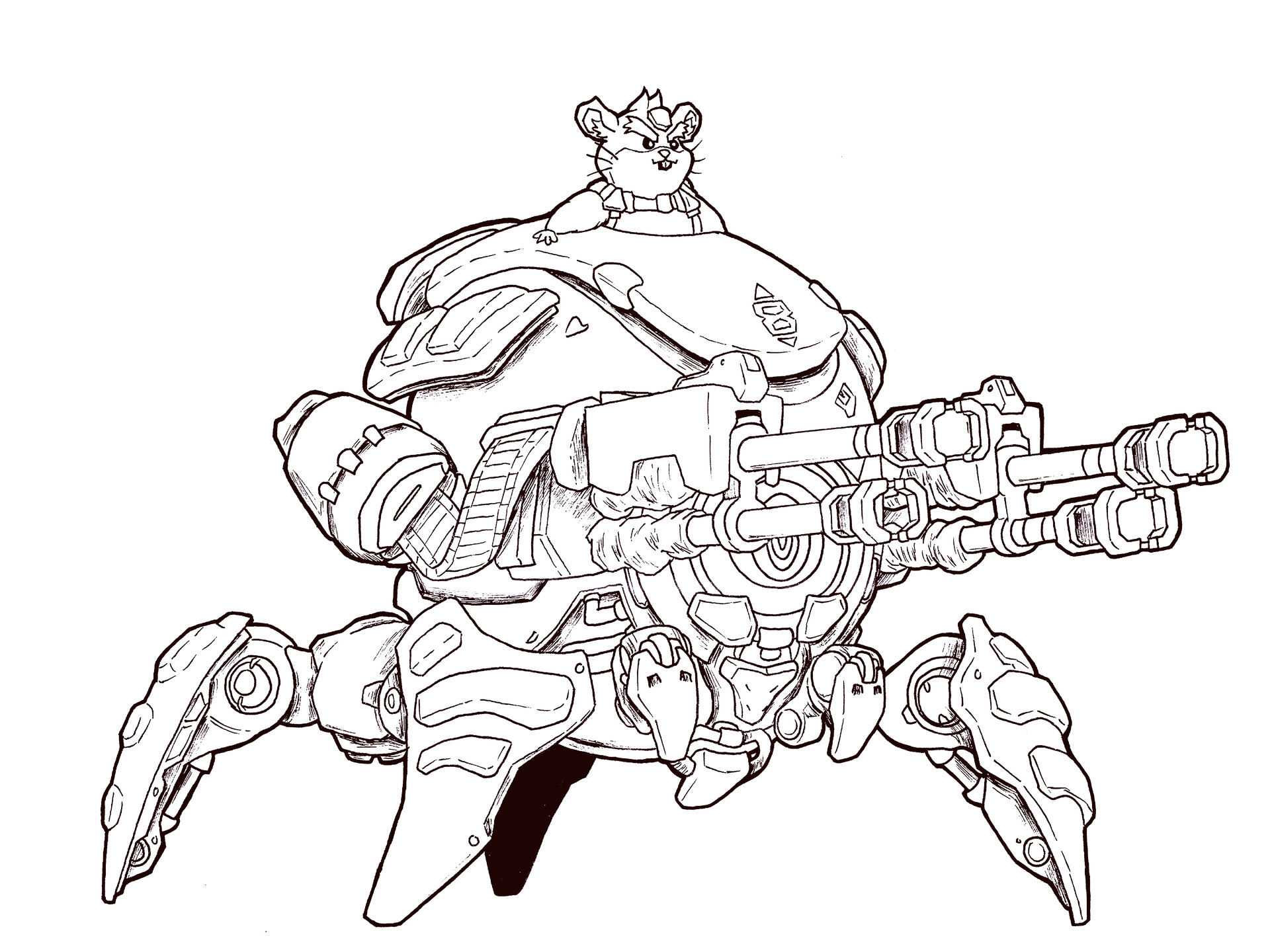 how to draw overwatch wrecking ball