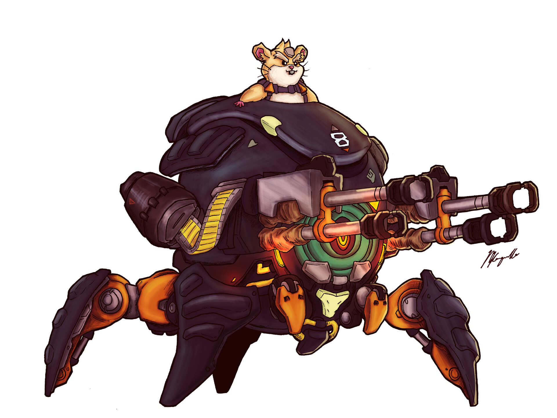 how to draw overwatch wrecking ball