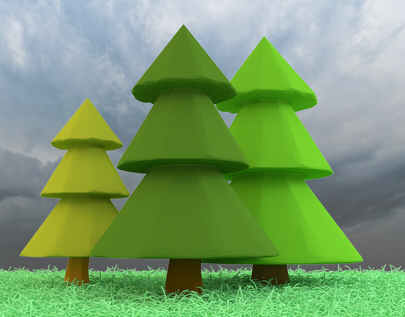 ArtStation - Low poly Pine Tree