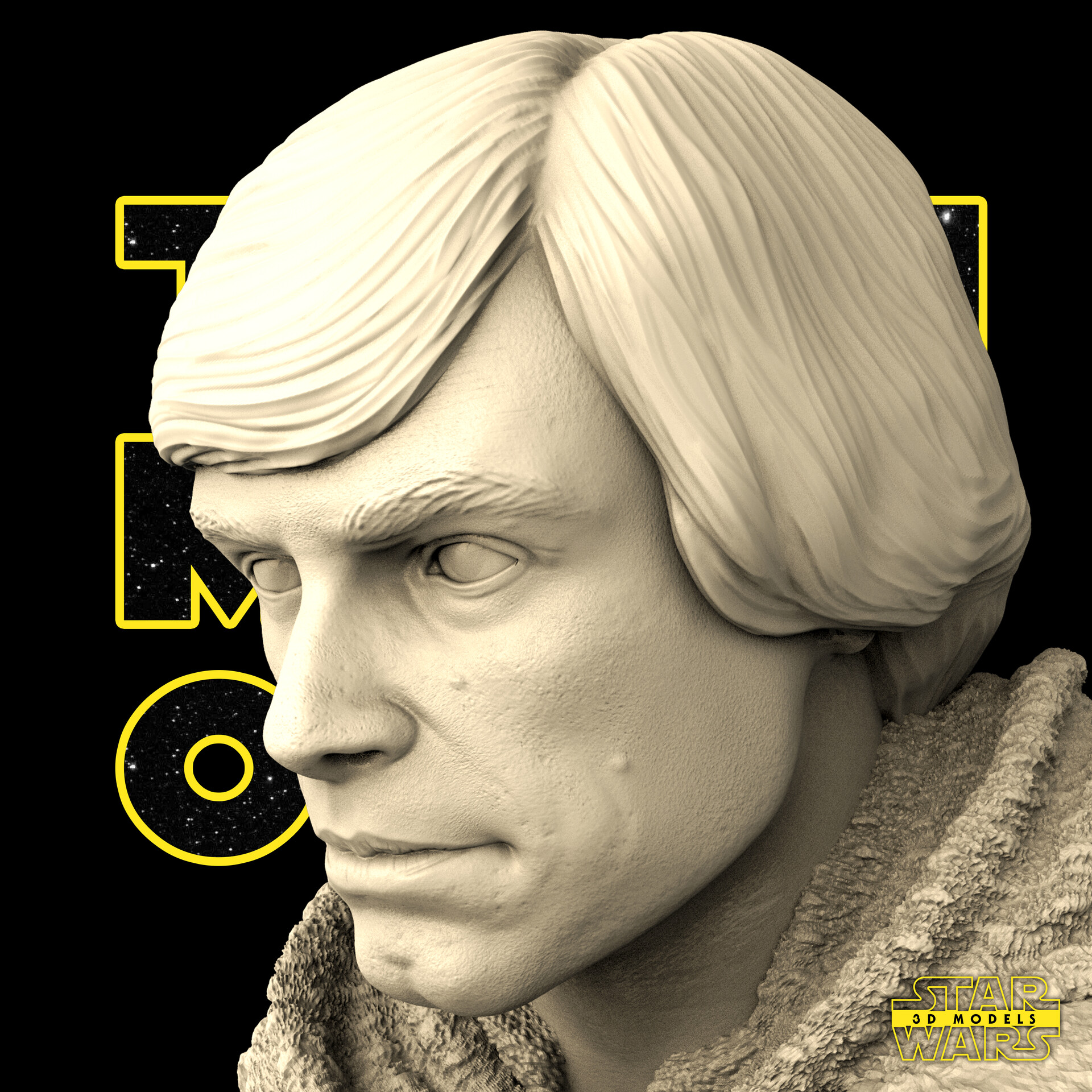 Star Wars 3D Models - Luke Skywalker Sculpture Fan Art for 3D printing