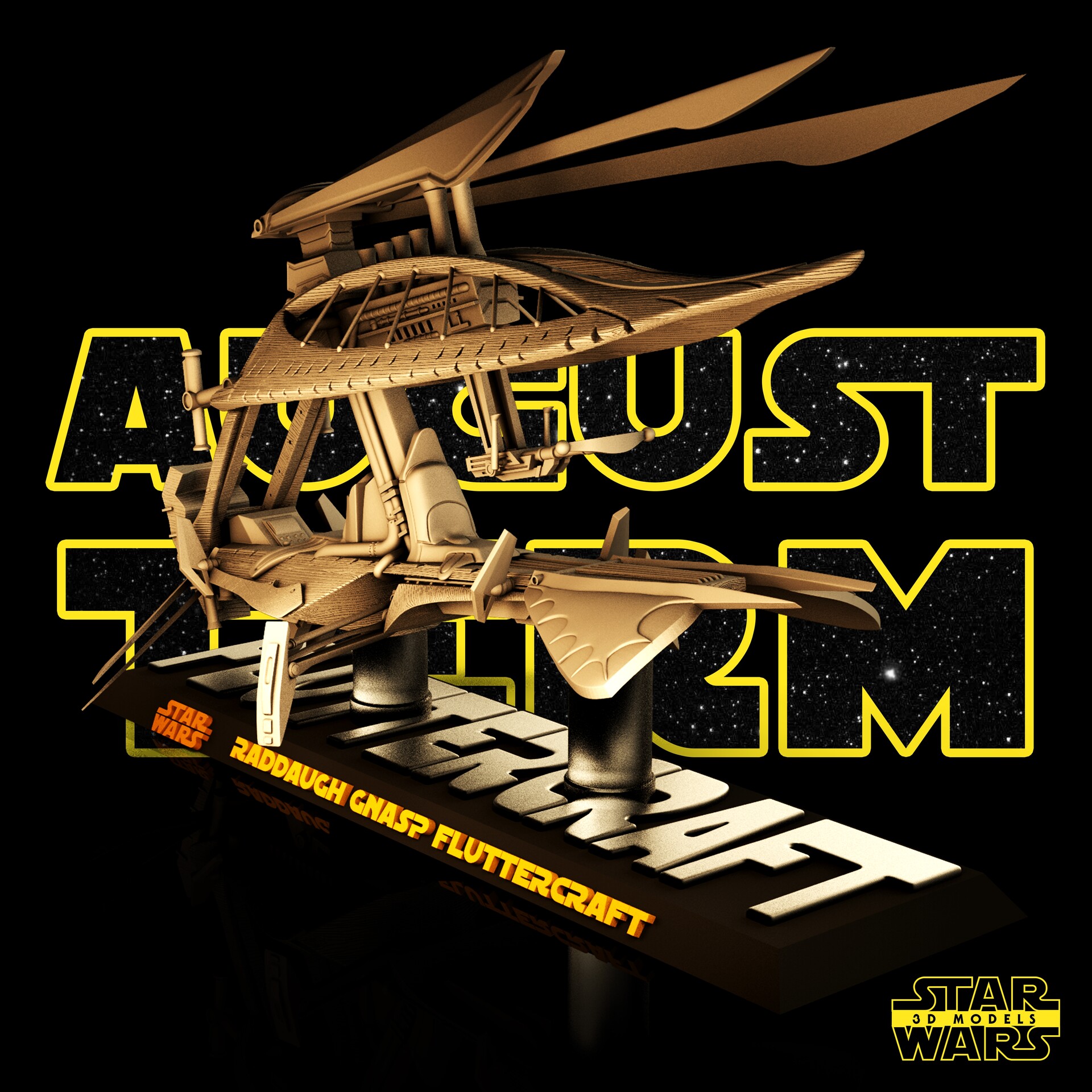 Star Wars 3D Models - Chewbacca Ship Sculpture Fan Art for 3D printing