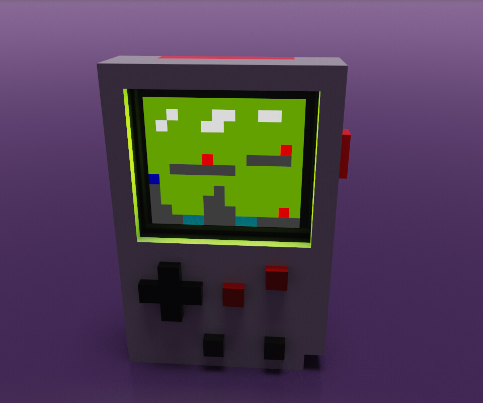 ArtStation - Voxel Retro Console Game-Boy