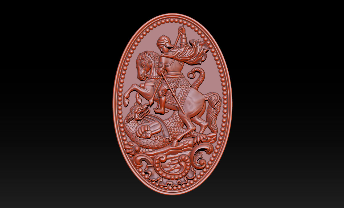 ArtStation - Saint George killing dragon 3D STL Model for CNC Router ...