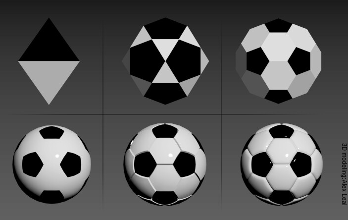 ArtStation - Soccer ball - 3D modeling process