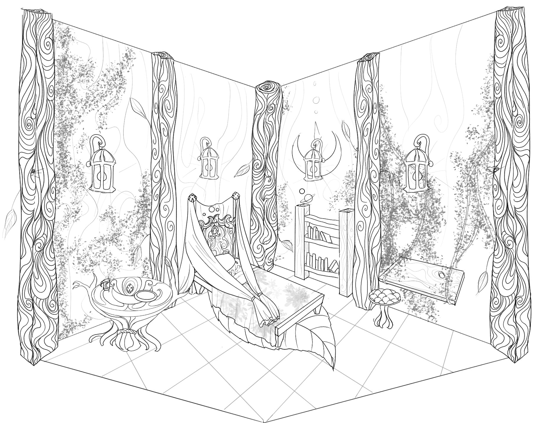 ArtStation - Elven Bedroom