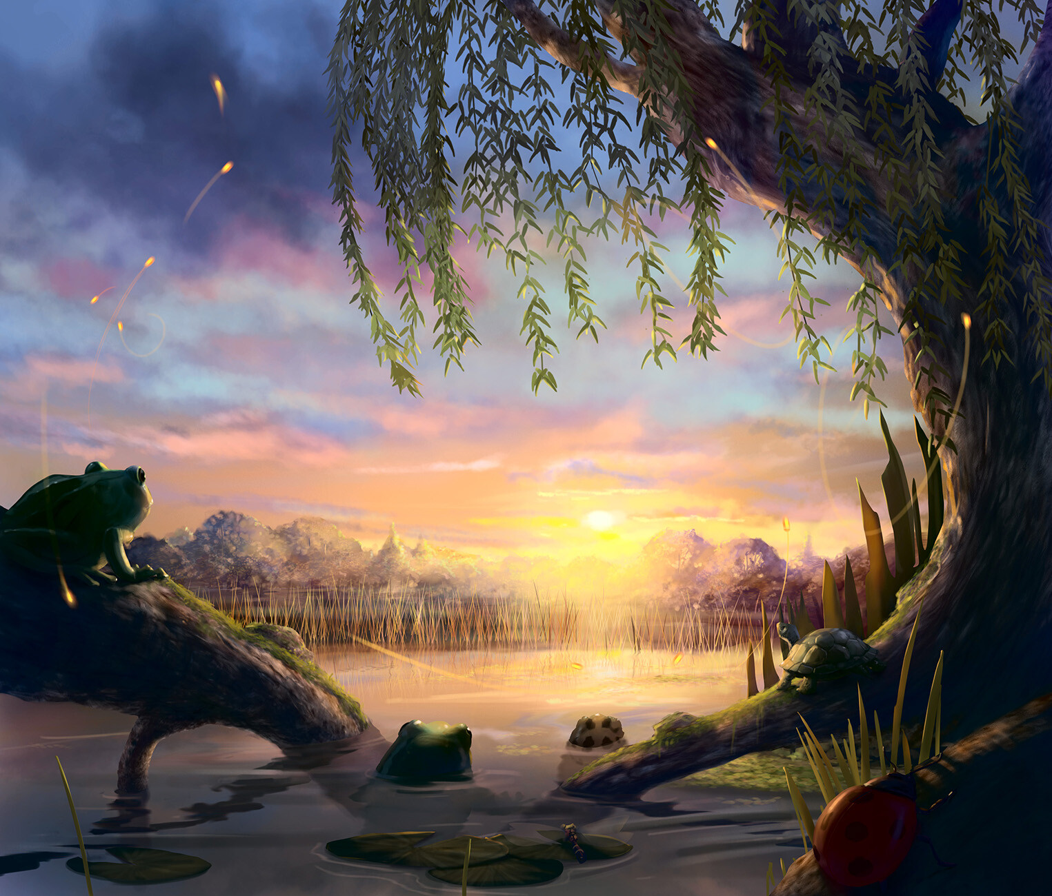 ArtStation - The Pond - Sunset