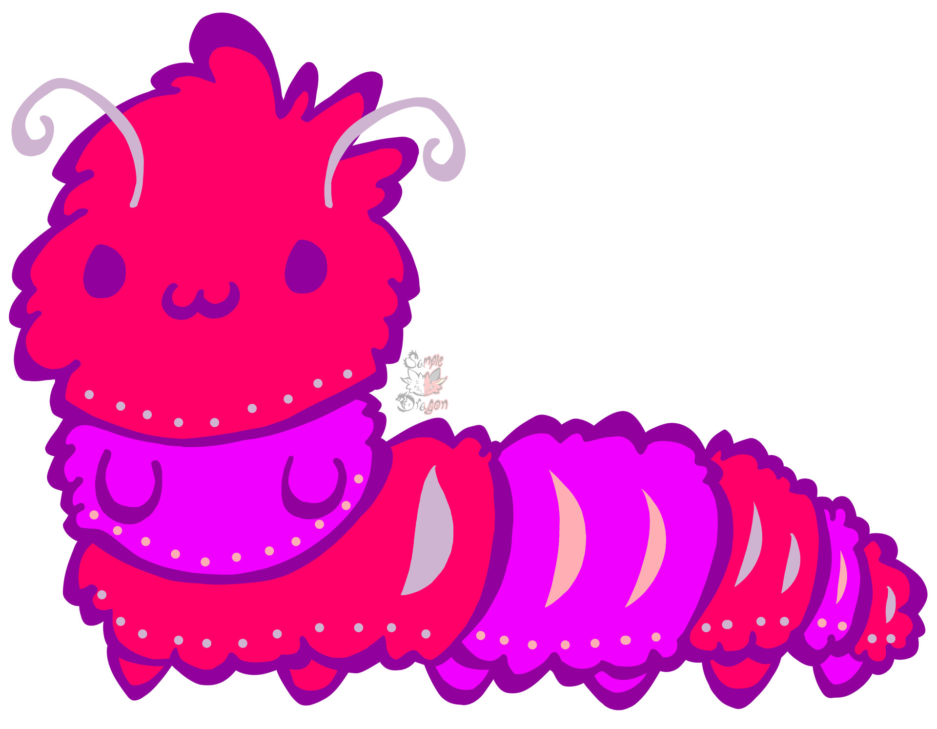 ArtStation - Fluffy Chibi Caterpillar Coloring Page Free2Use