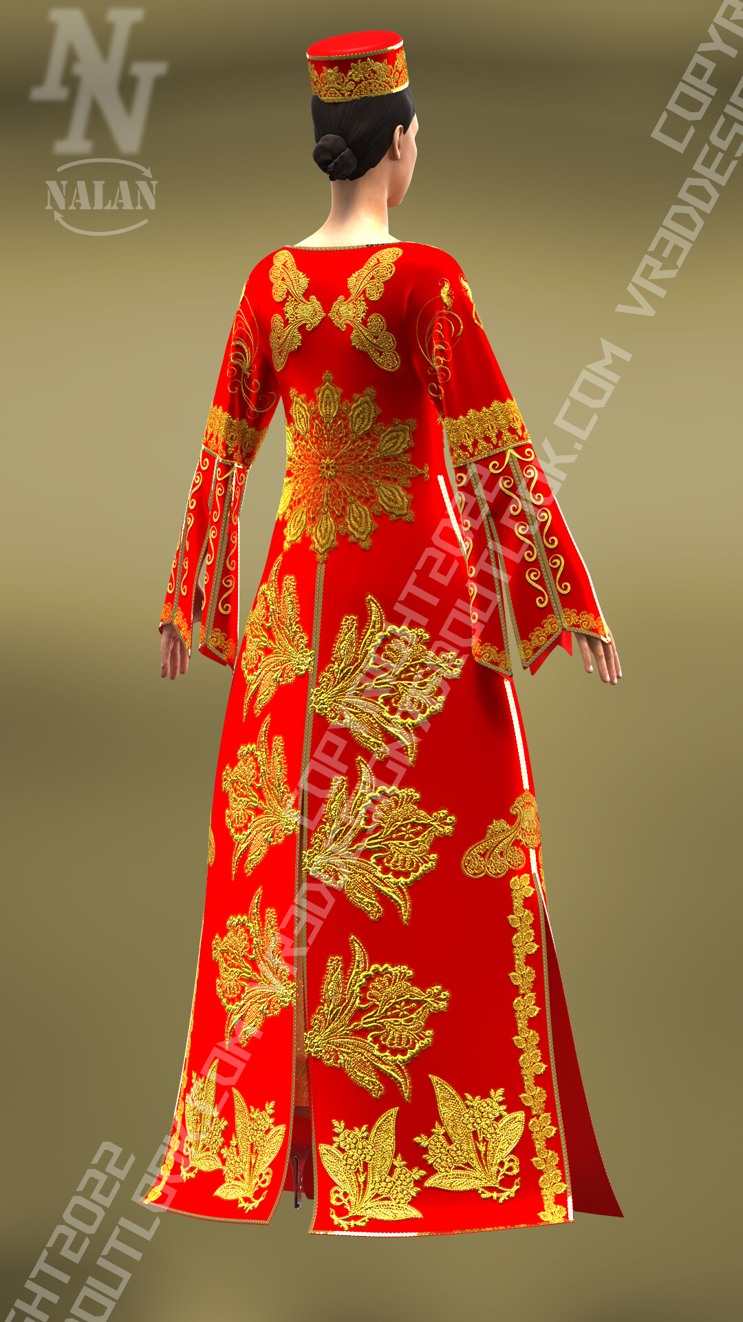 Bianca - Bindalli- Traditional Turkish Henna Night Gown