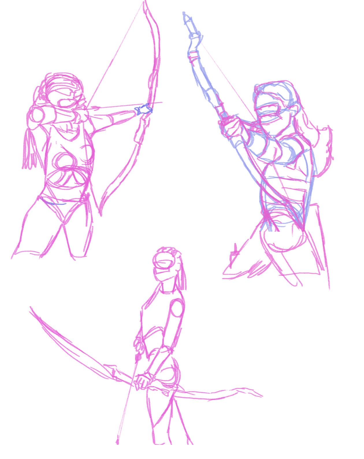 archery pose drawing reference