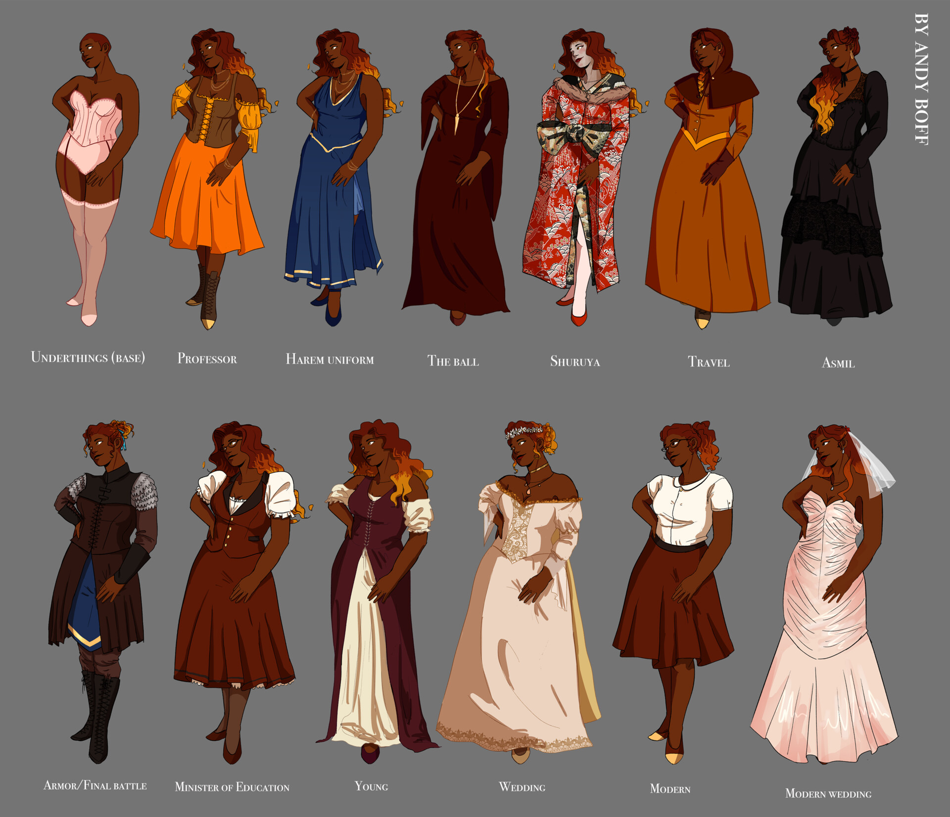 ArtStation - cinder outfit/concept sheet