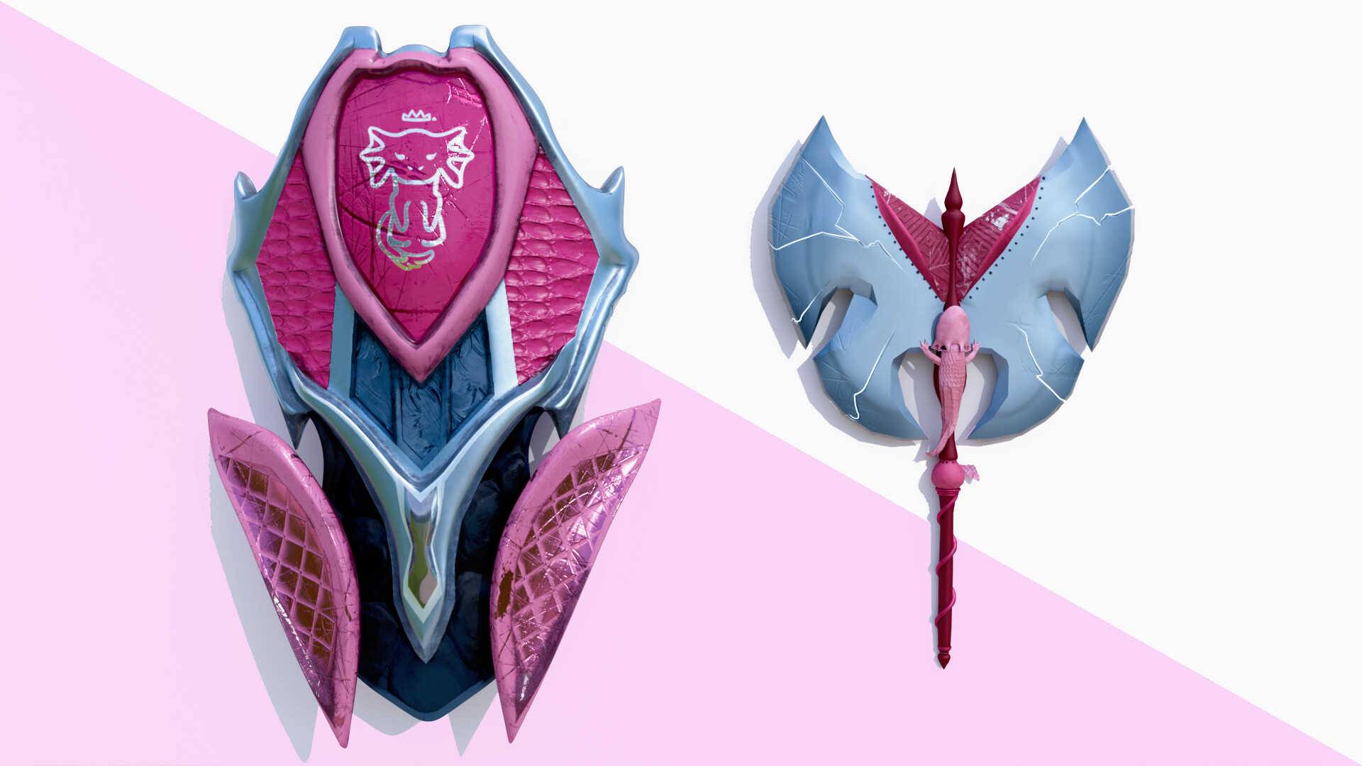 ArtStation - Axe-olotl and Shield