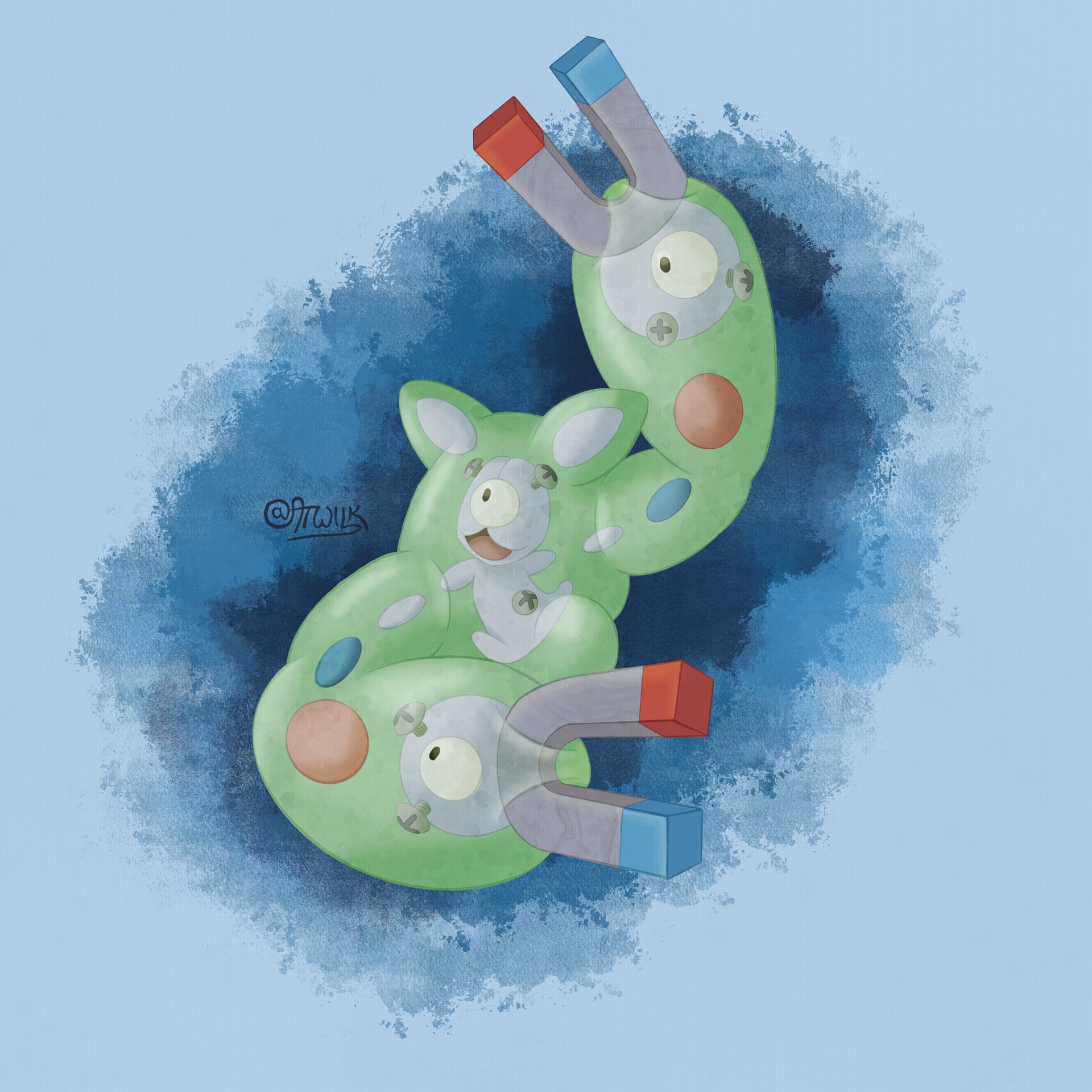 ArtStation - Poke-Fusion: Magneton x Reuniclus