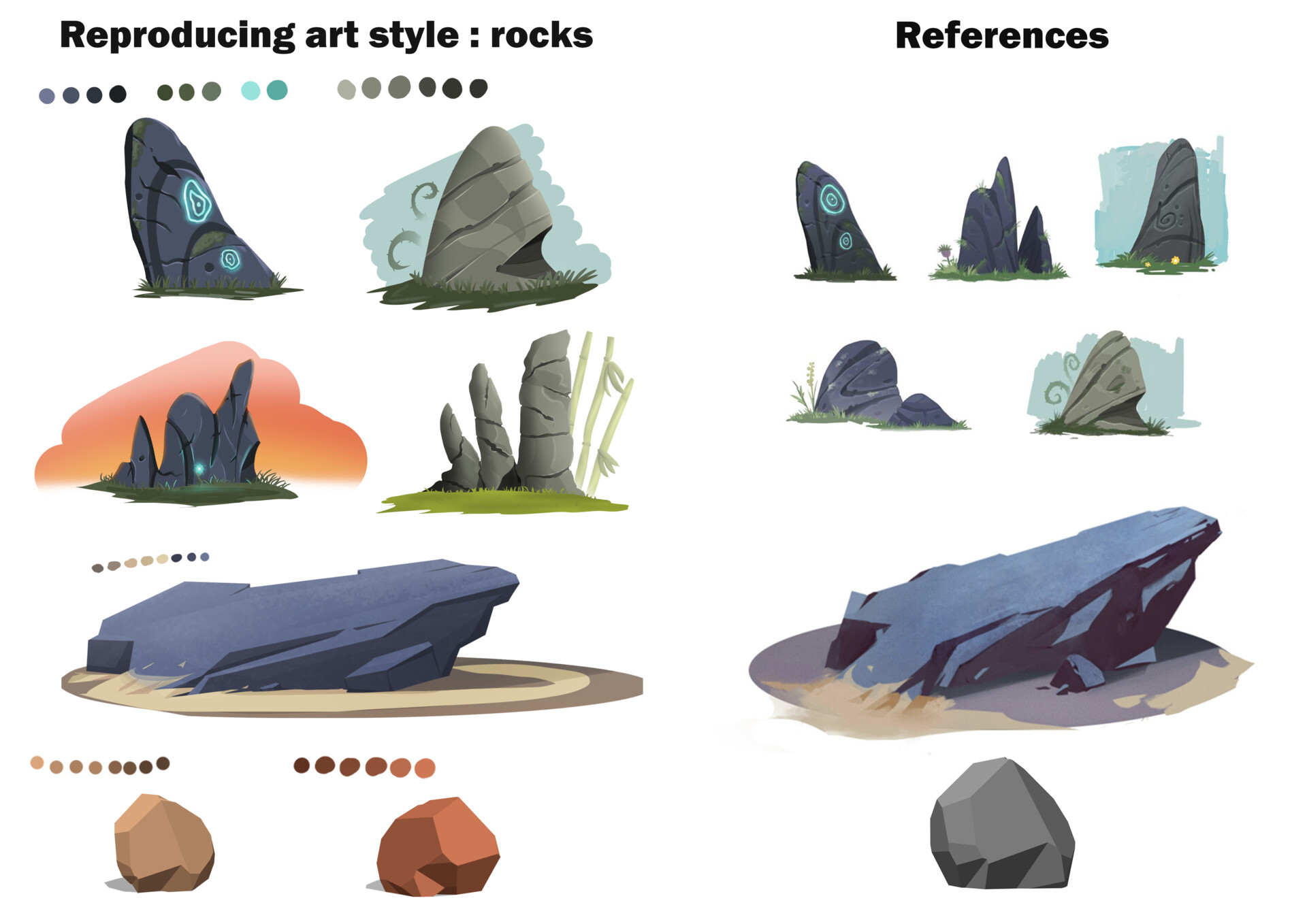 how to draw digital rocks