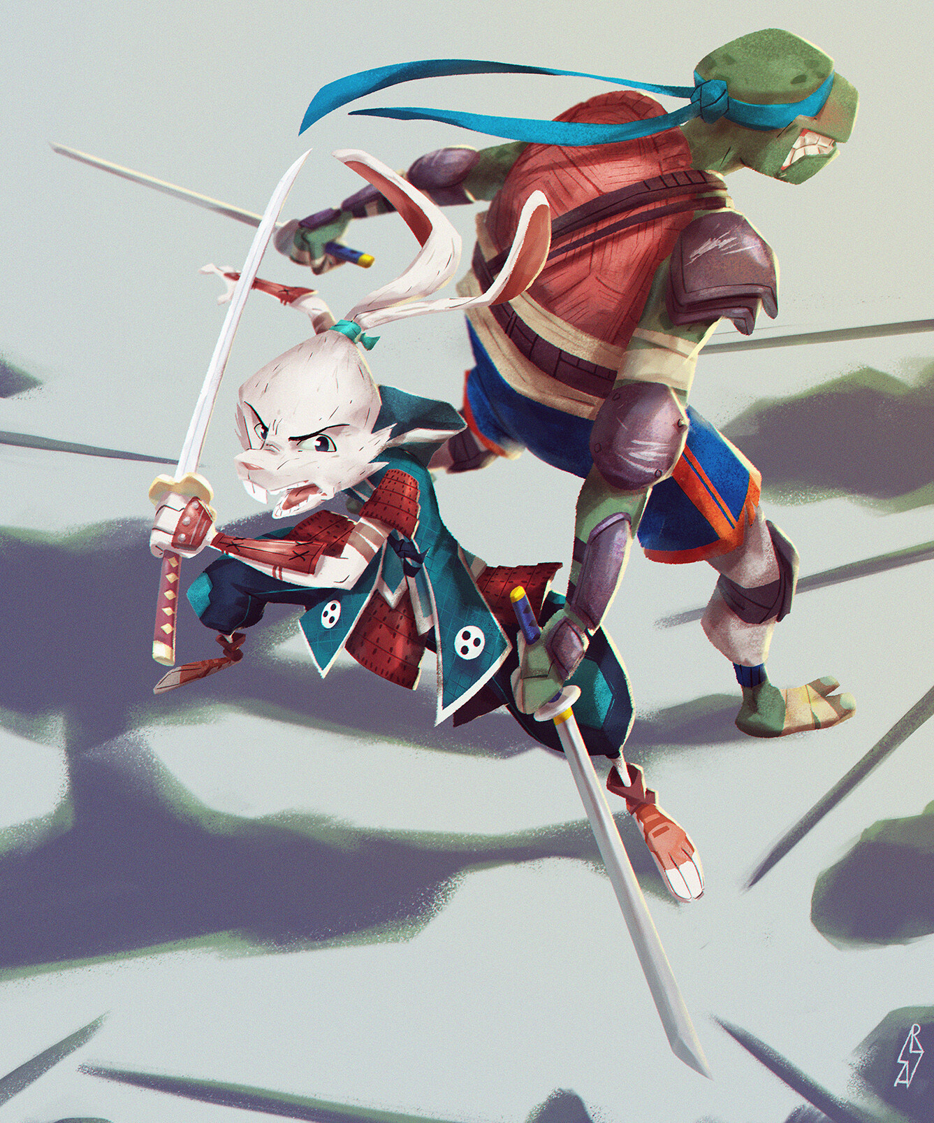 ArtStation - Samurai Rabbit and Ninja Turtle