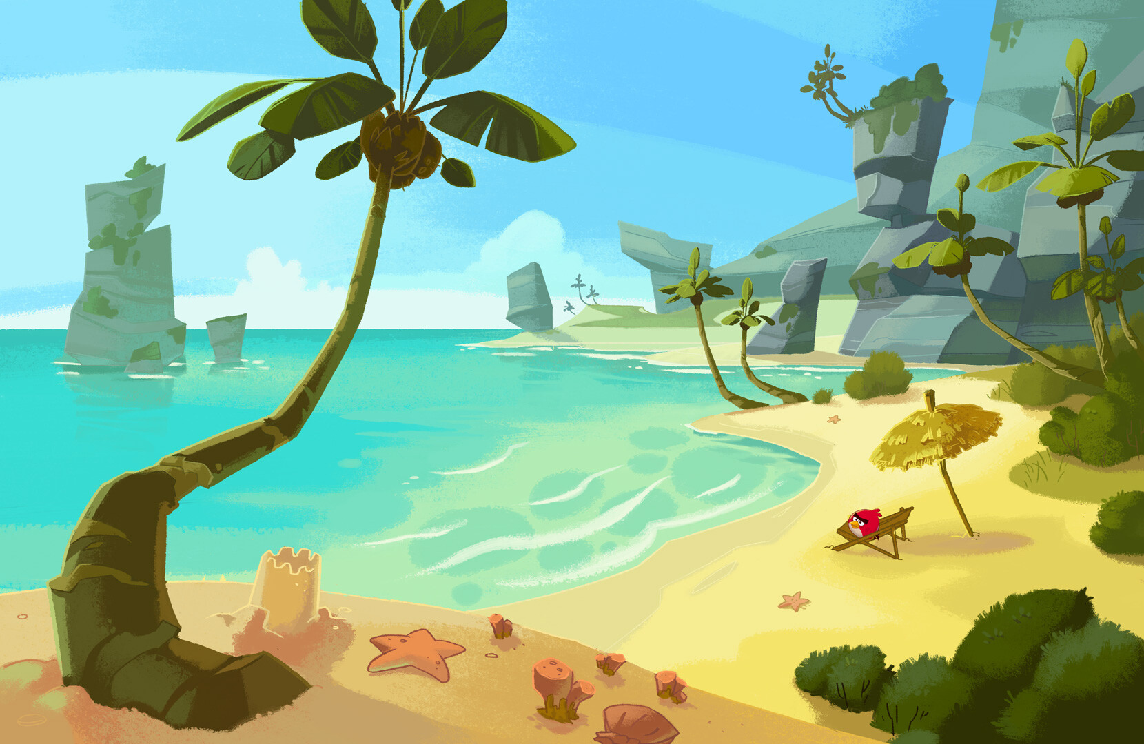 ArtStation - Rovio Angry Birds Toons, Background painting
