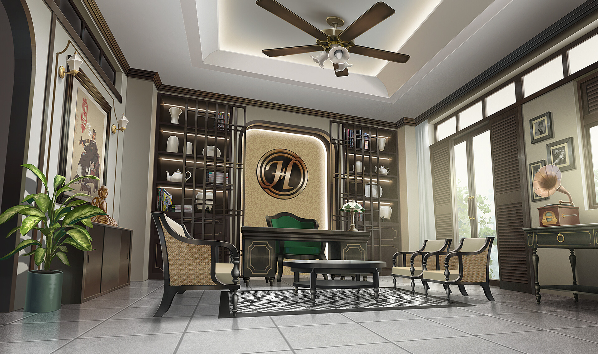 ArtStation - Office Indochine Style