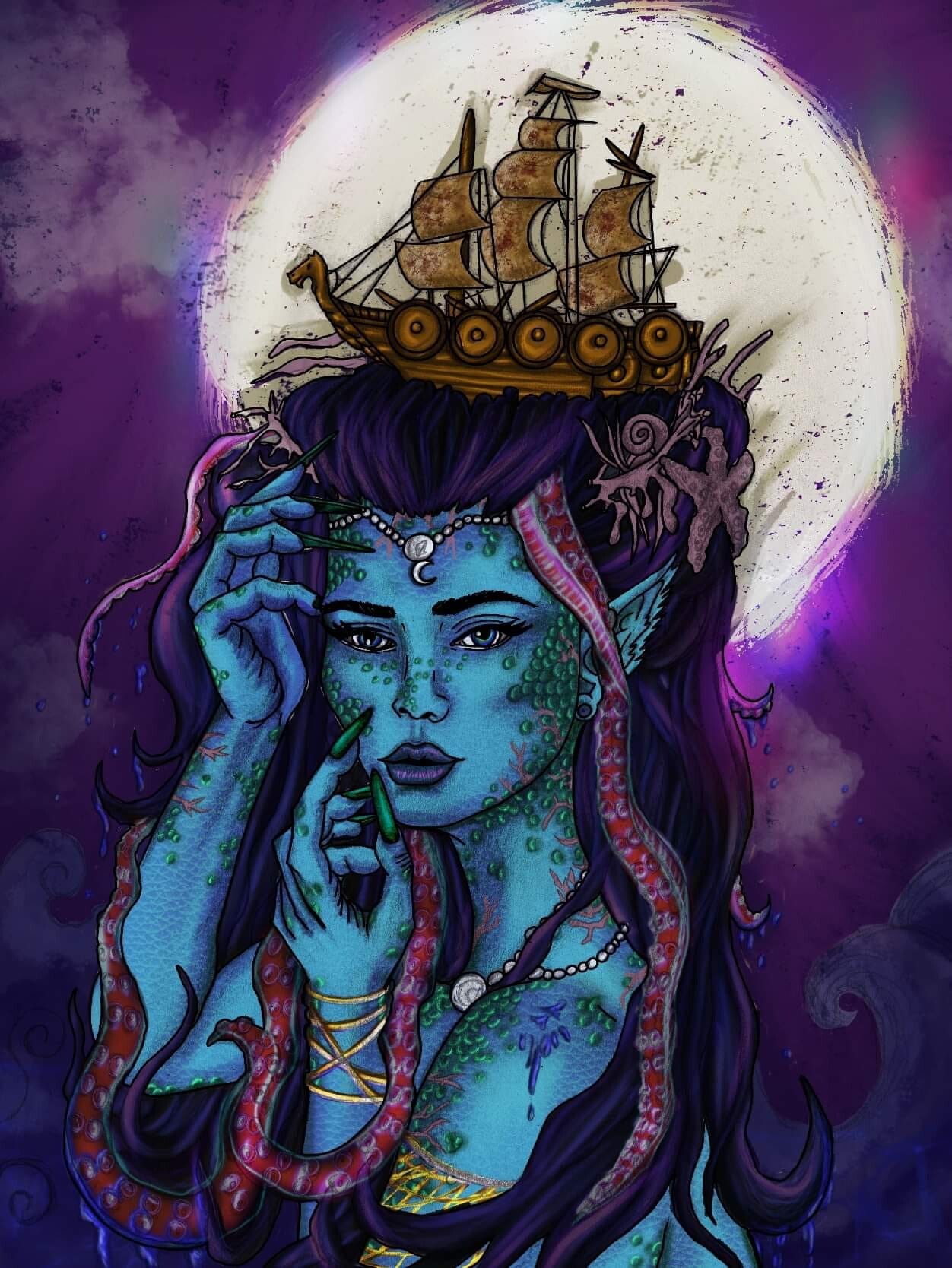 ArtStation - Norse Goddess Ran - Illustration - Goddess of the Sea