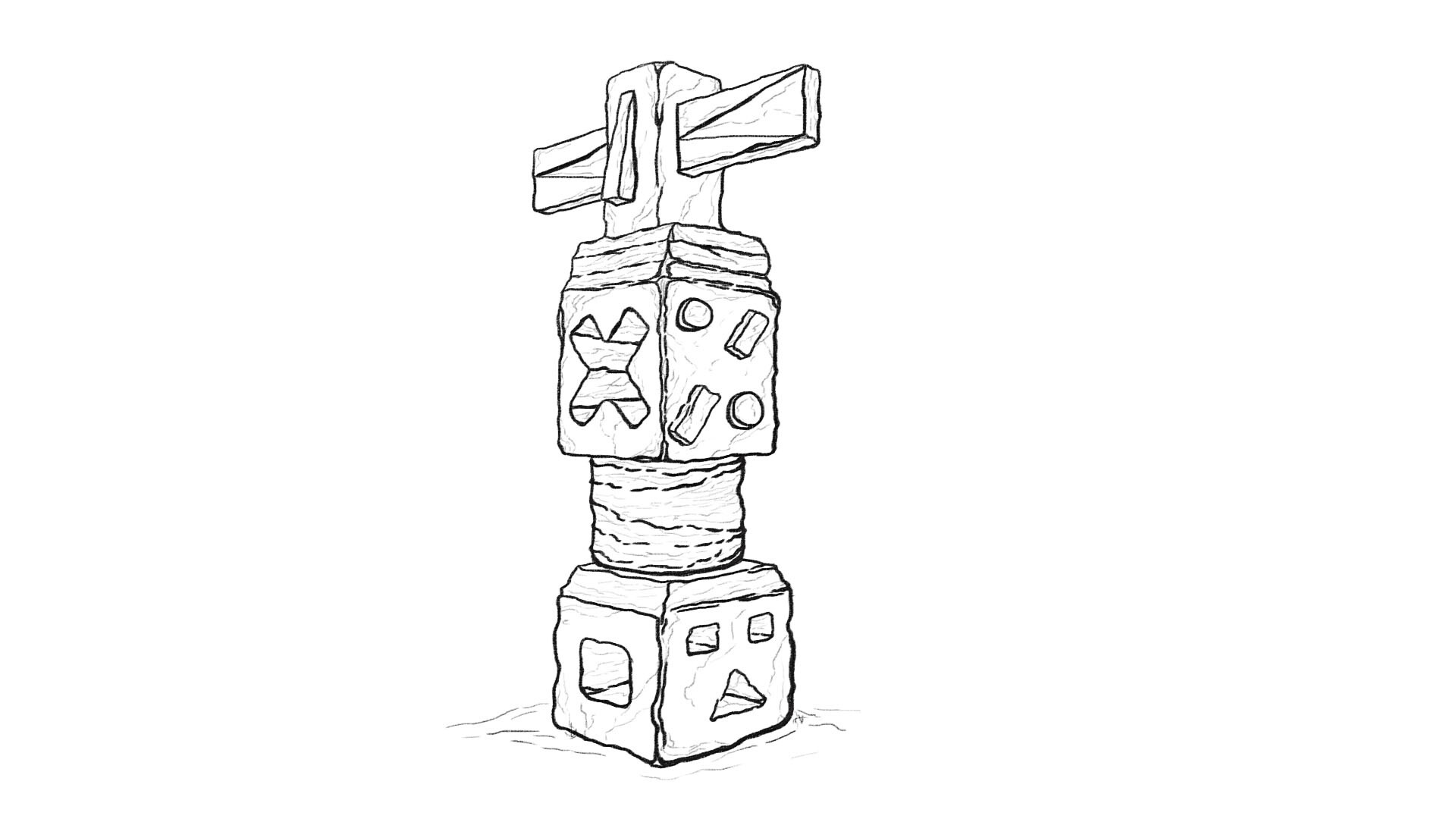 ArtStation - Totem work, studying to work with stone.