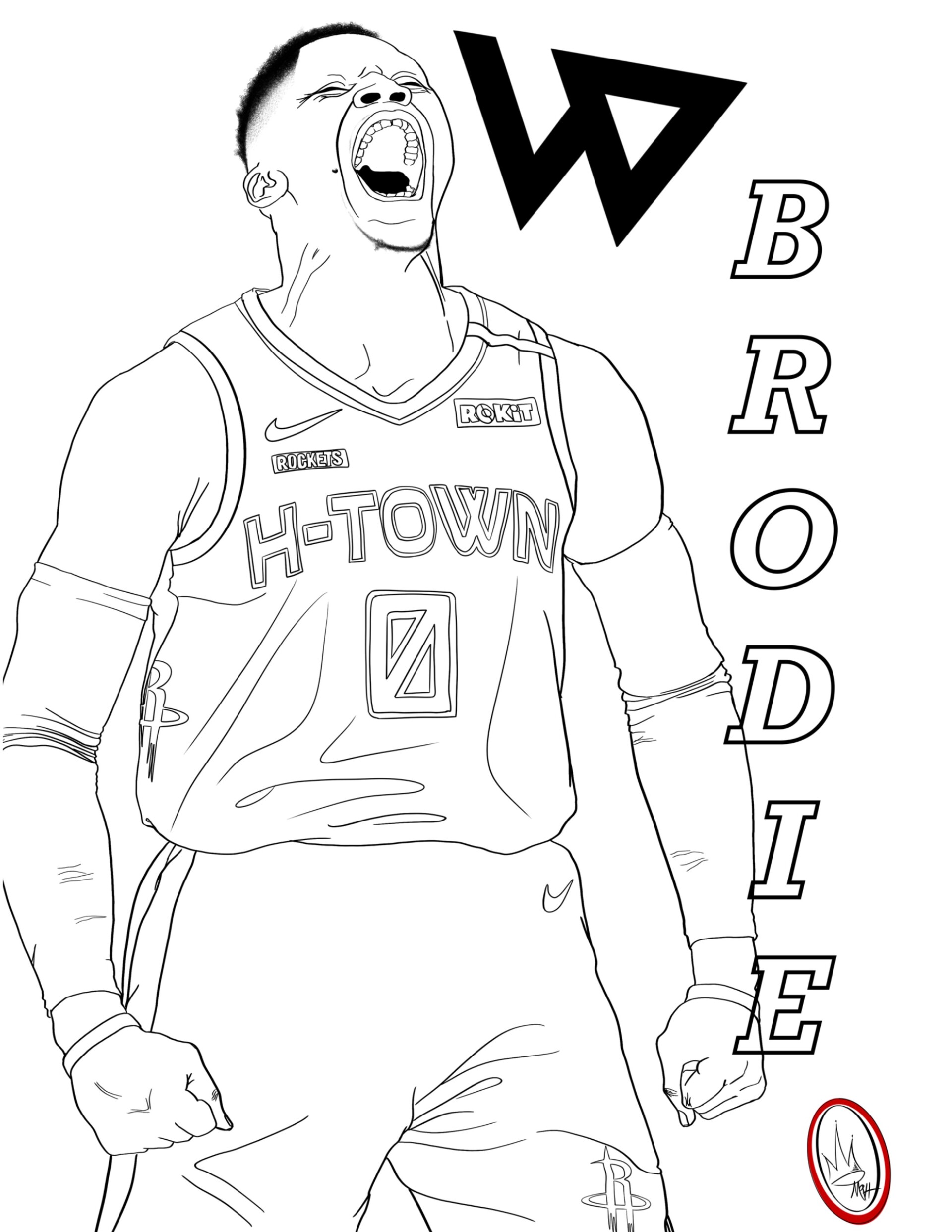 russell westbrook coloring pages