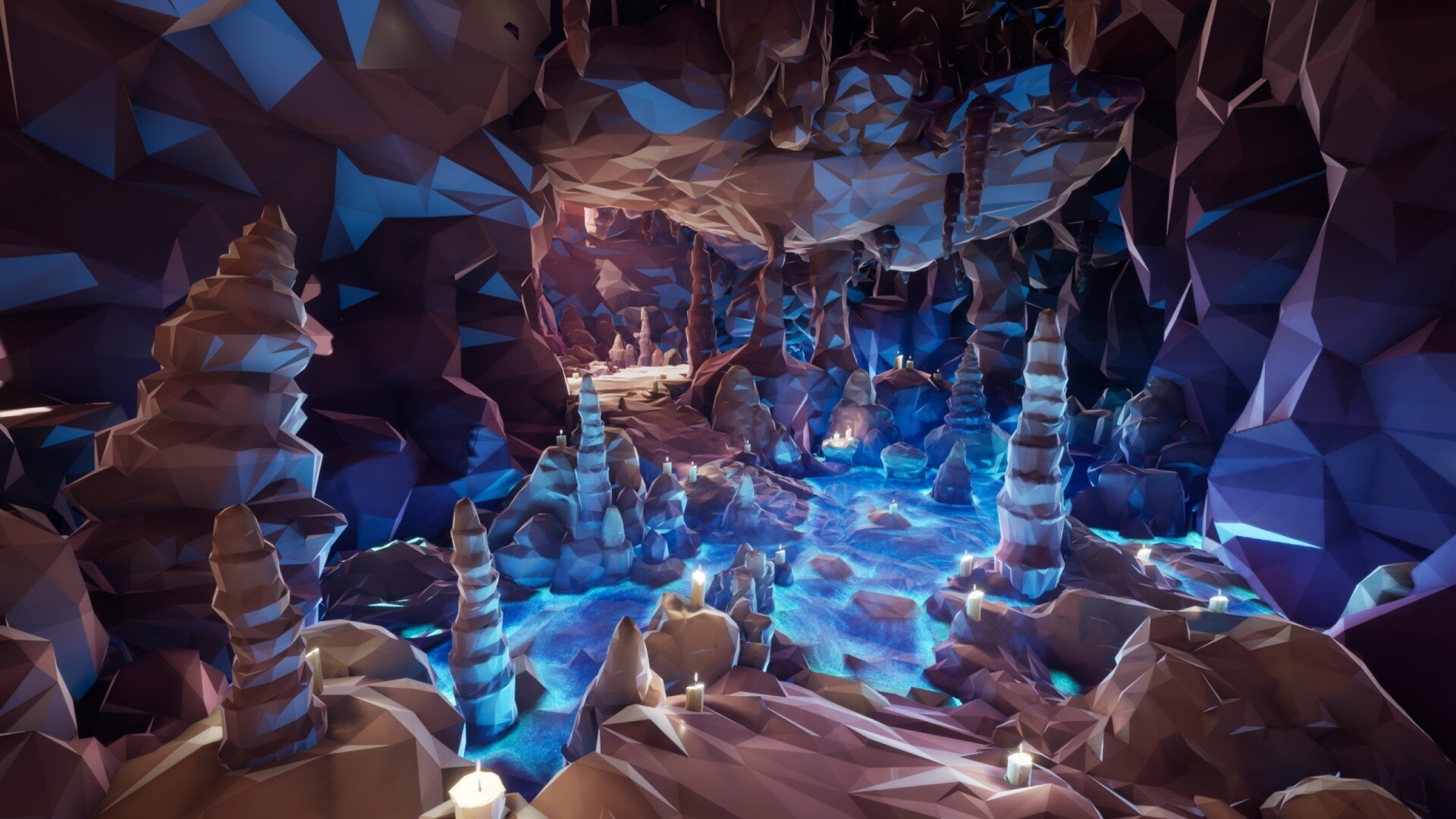 Frozen Planet - Poly Style Low Poly Ancient Fantasy Caves