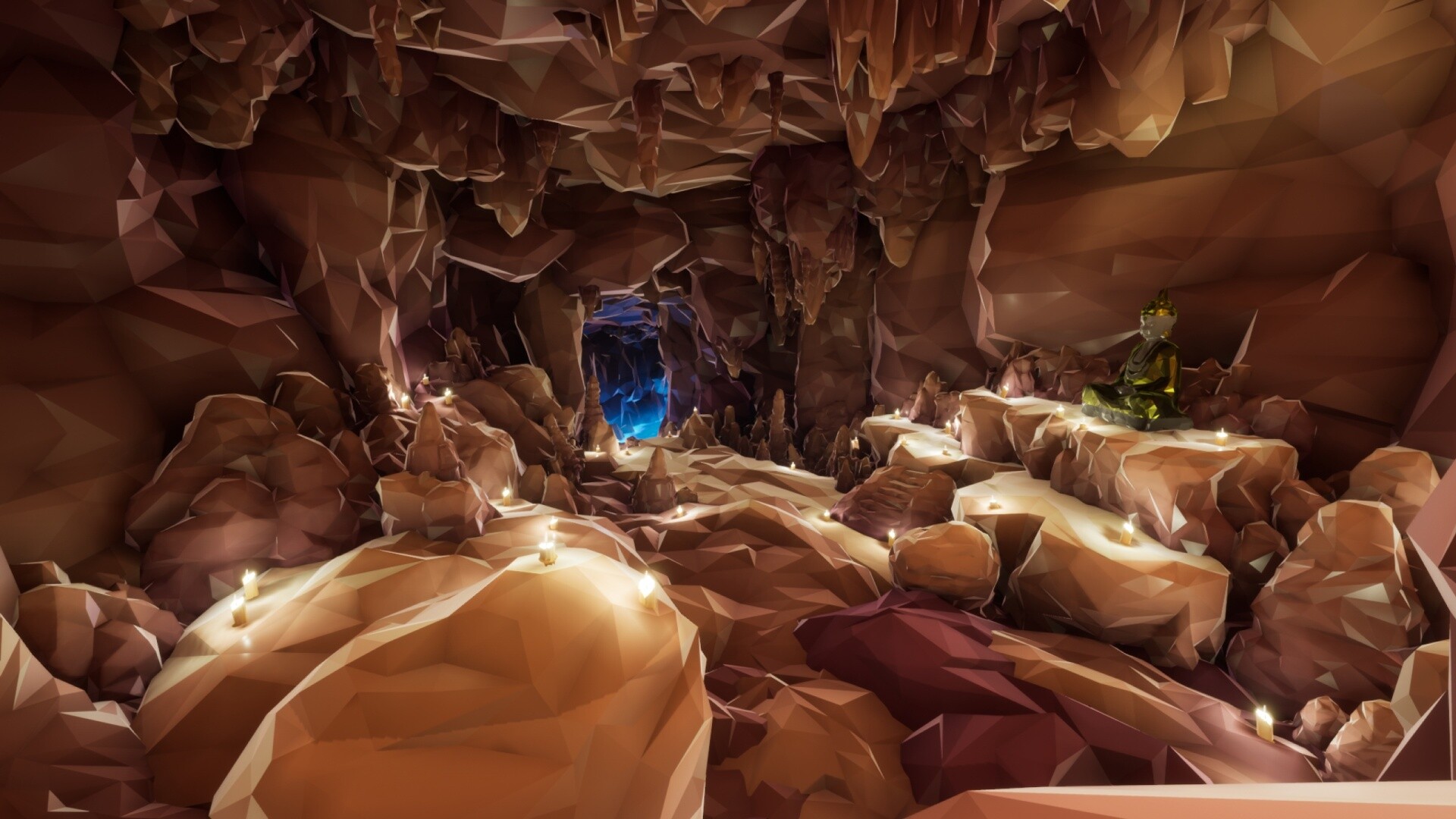 Frozen Planet - Poly Style Low Poly Ancient Fantasy Caves