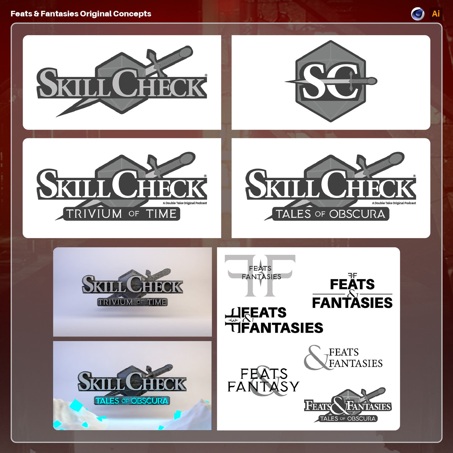 Aaron Saltzman - Feats & Fantasies | Podcast Branding Package for Print ...