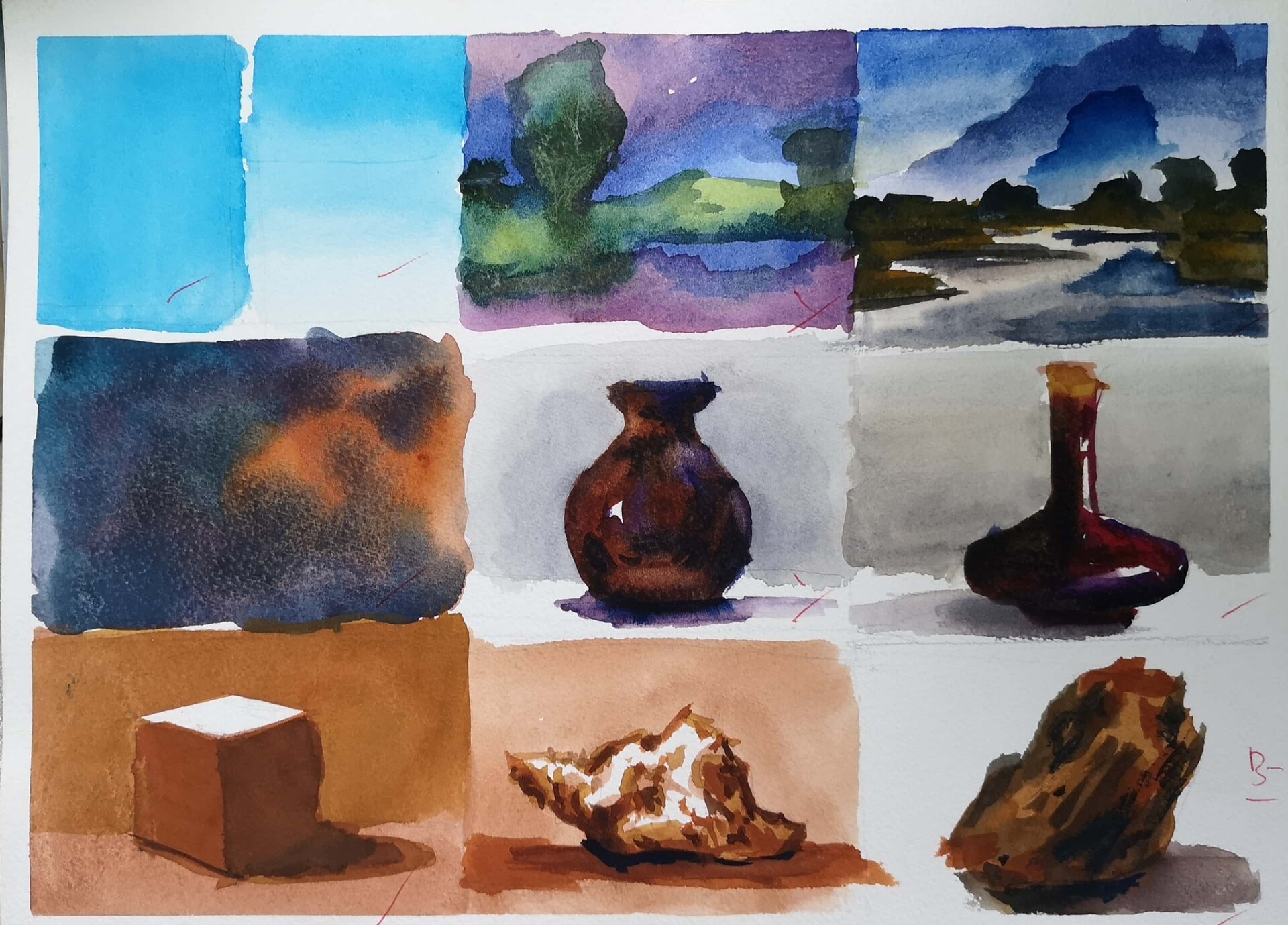 ArtStation - Watercolor Method Painting Exercise