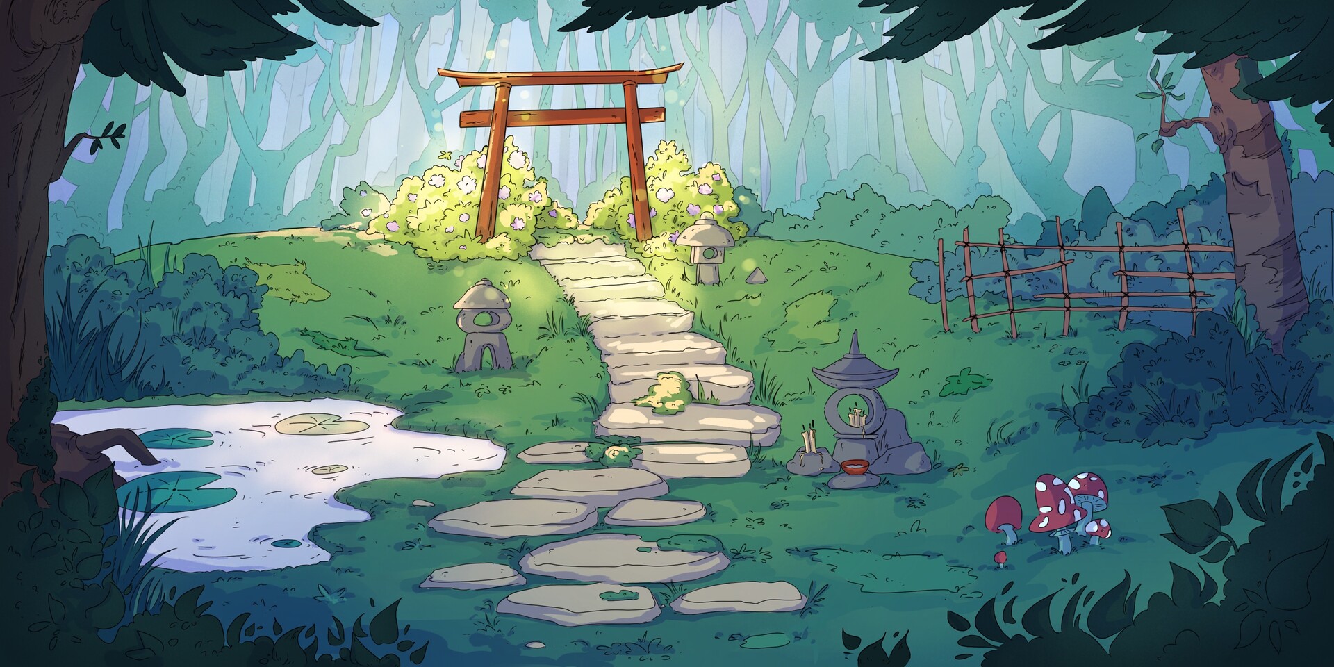ArtStation - KODAMA forest 🌱 mini-game with Japanese forest spirits