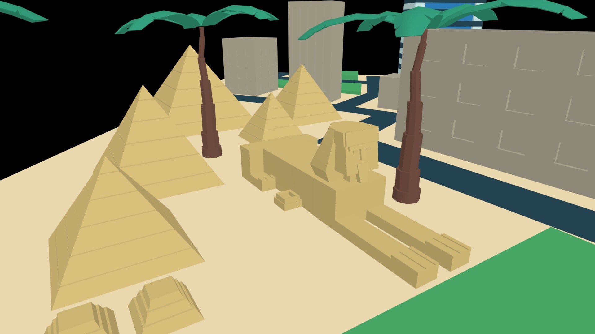 ArtStation - Game design - Egypt (Giza and Luxor City) Low Poly 3D ...
