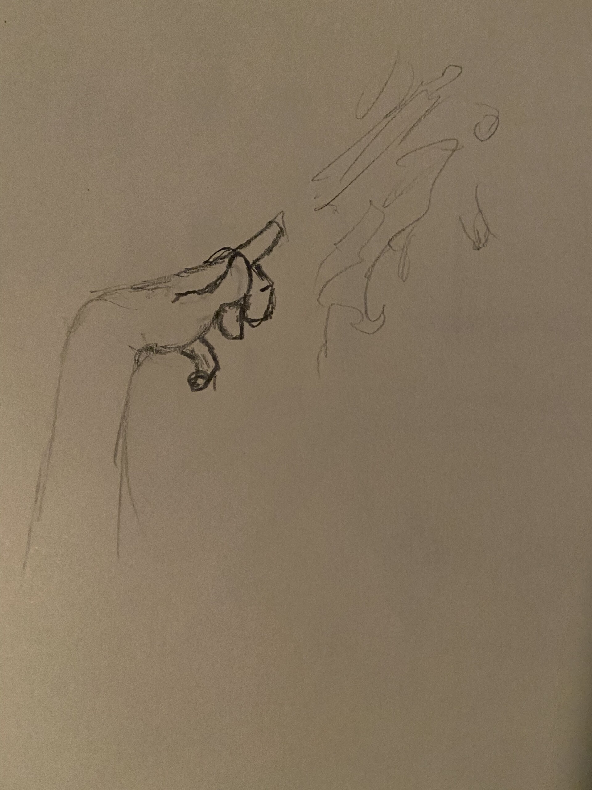 ArtStation - Water flick rough hand study sketch.