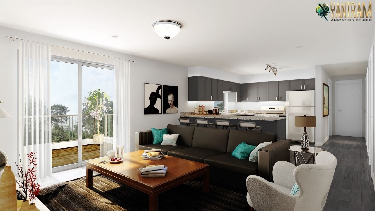 ArtStation - 3d interior modeling of Living room by architectural ...