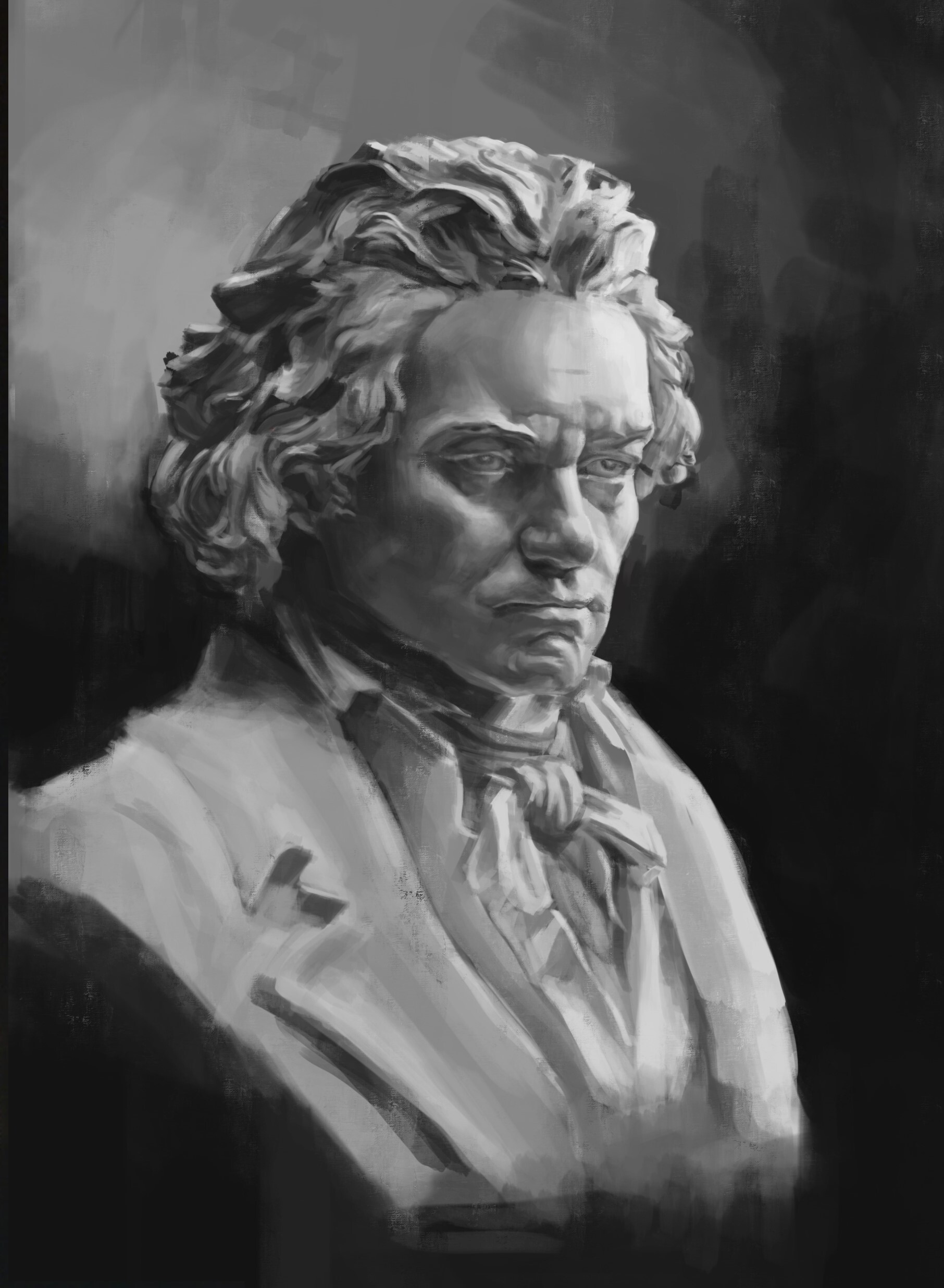 ArtStation - Portrait Digital Painting- Tonal Value Study