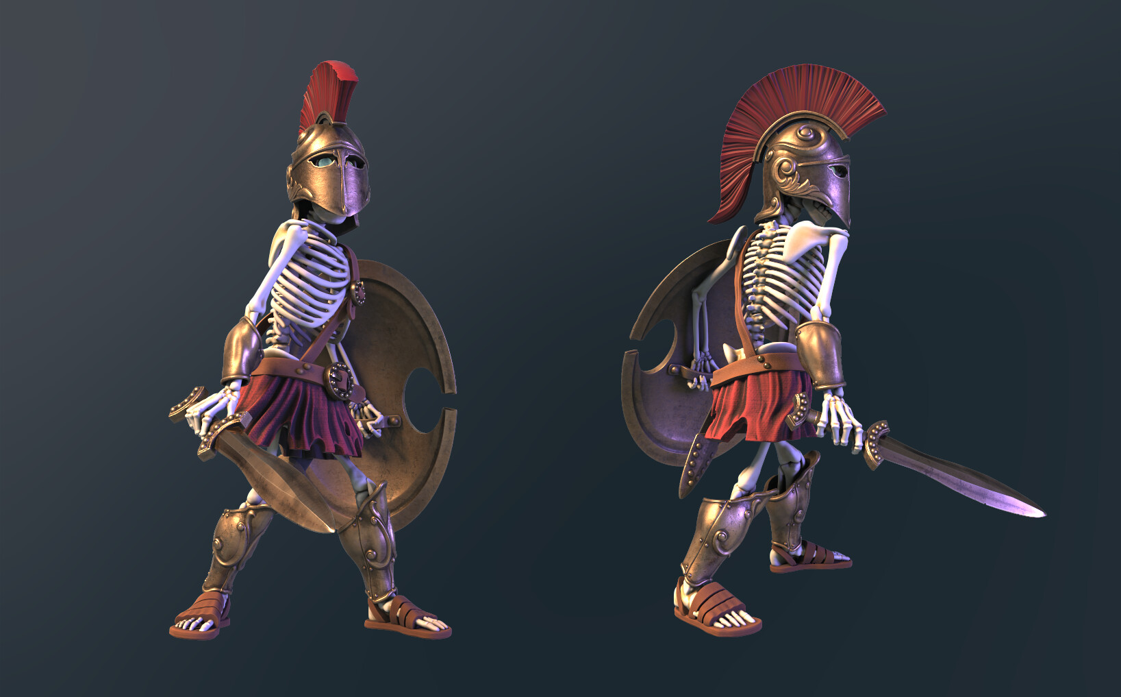 ArtStation - Greek ..ish Skeleton Warrior