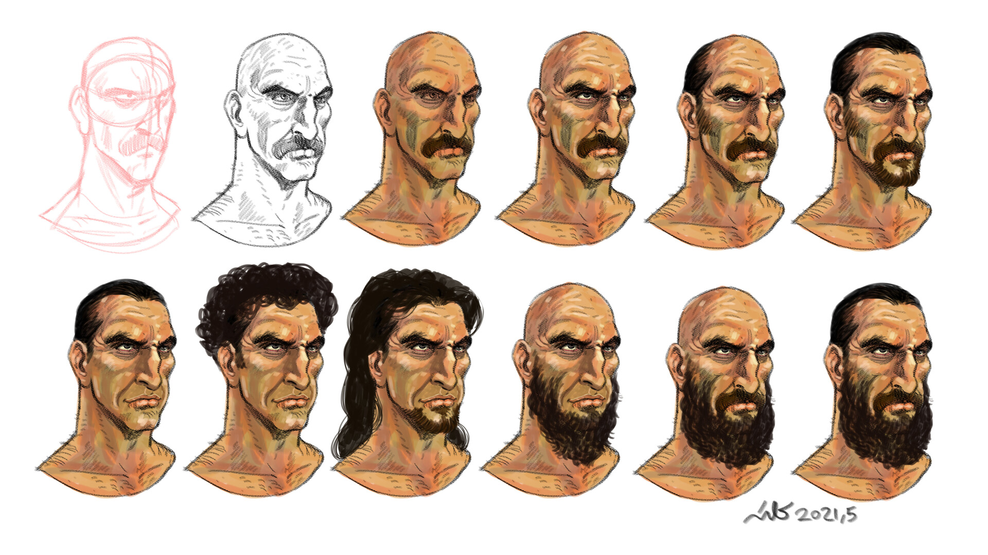 ArtStation - change facial element of ugly man