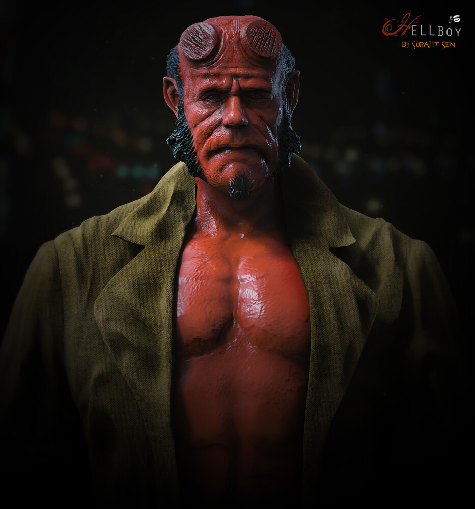 ArtStation - Hell boy - Digital Sculpture by Surajit Sen
