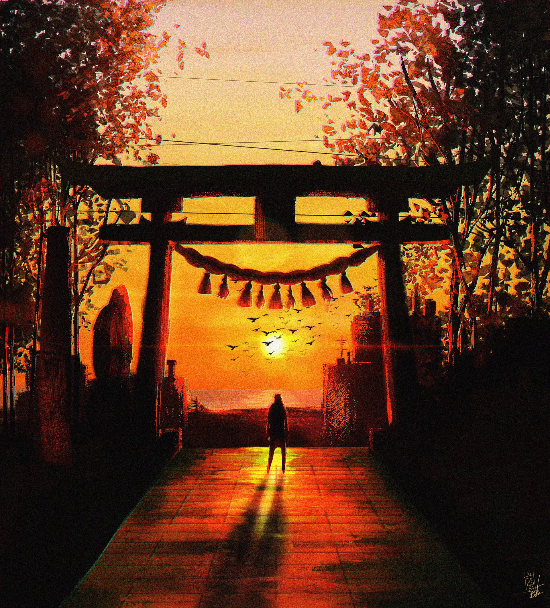 Shinto Gate Sunset