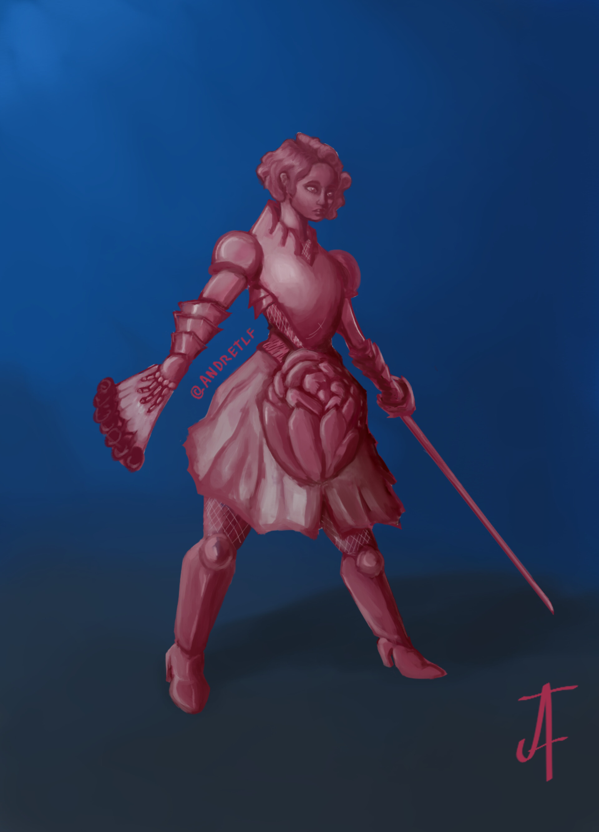 ArtStation - Monocromatic Rose Knight