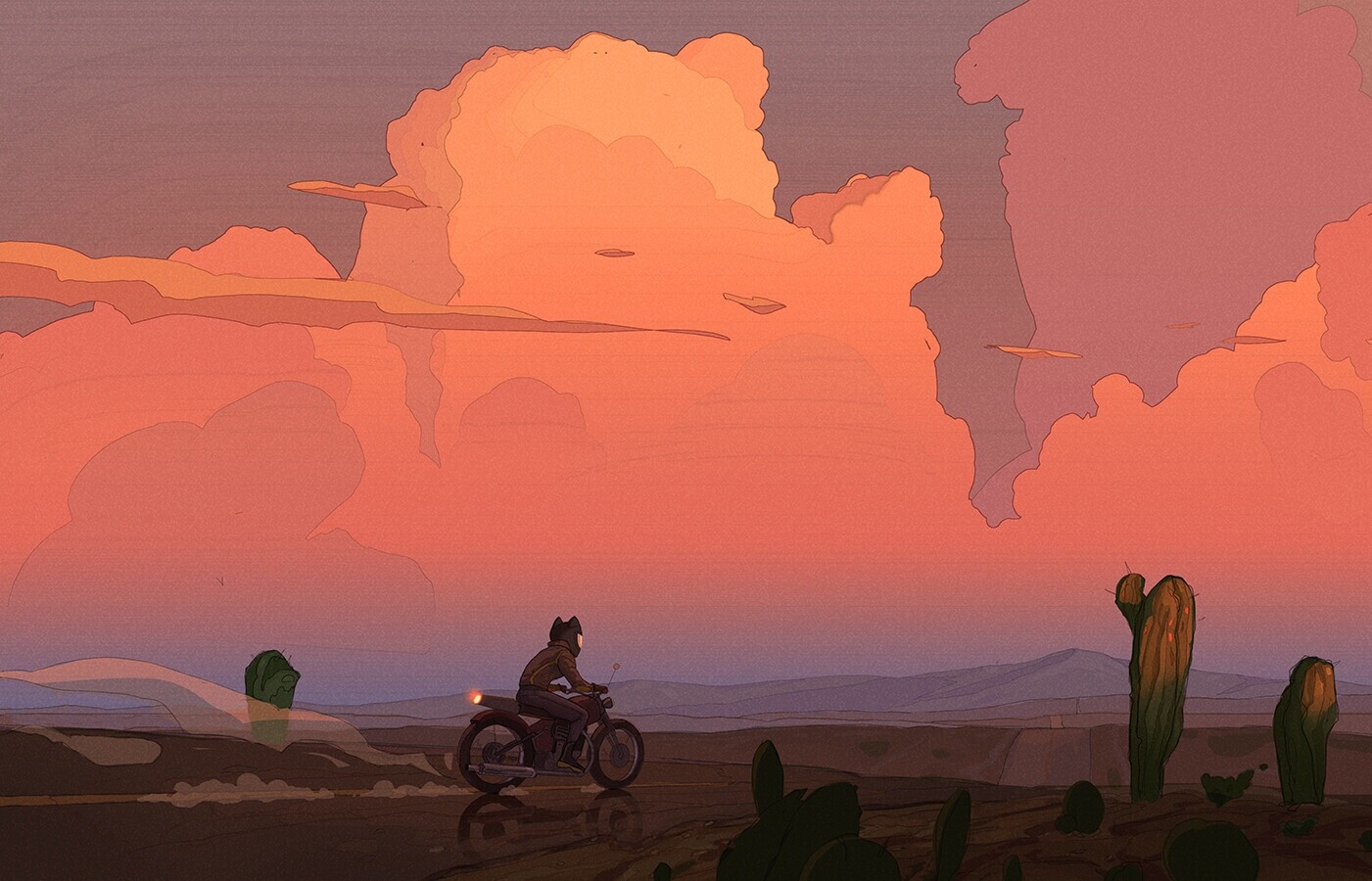 ArtStation - Evening road