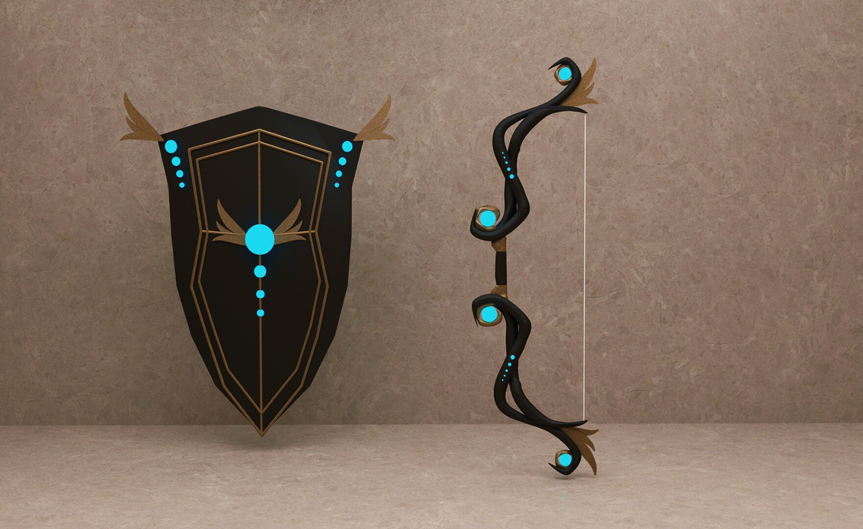 ArtStation - Bow and Shield