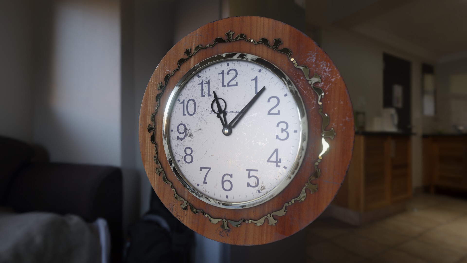ArtStation - old round vintage wall clock Low-poly 3D model