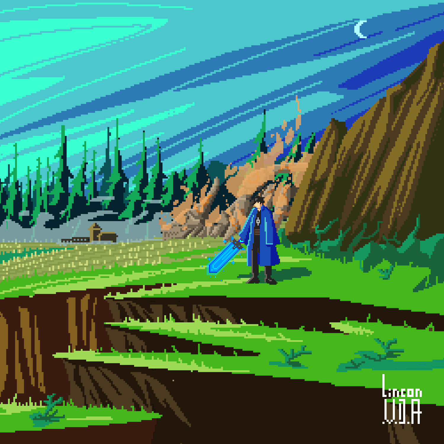 ArtStation - The hero's victory - Pixel Art