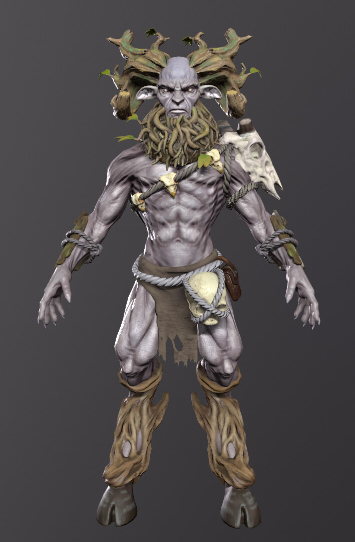 Anh Le - Satyr (The Greek Creature) and weapons