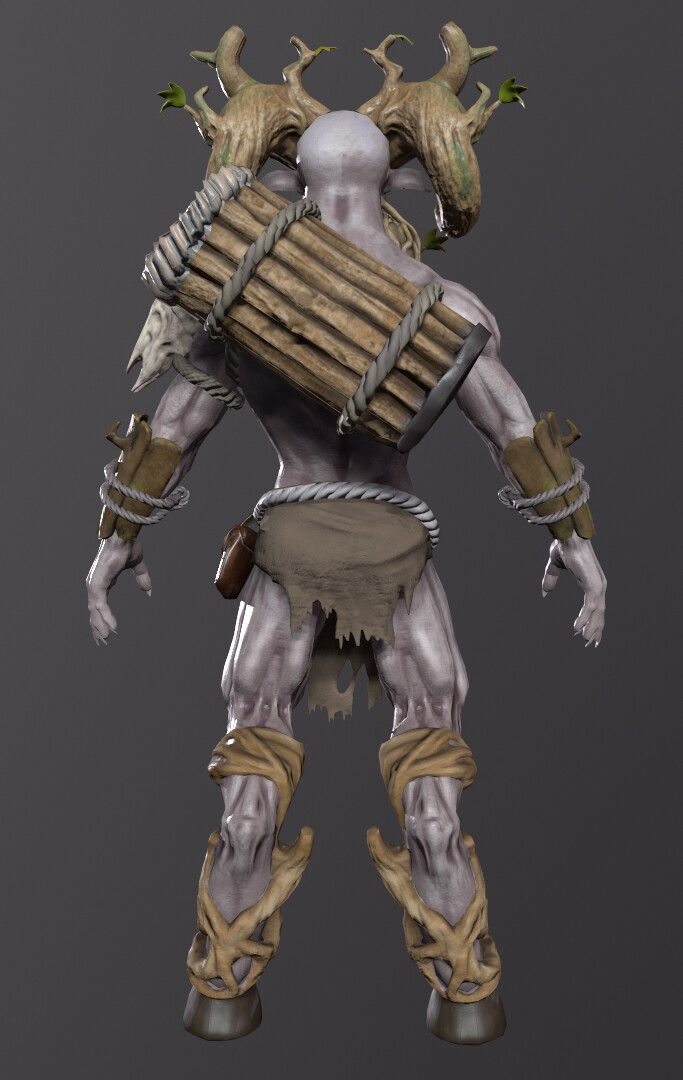 Anh Le - Satyr (The Greek Creature) and weapons