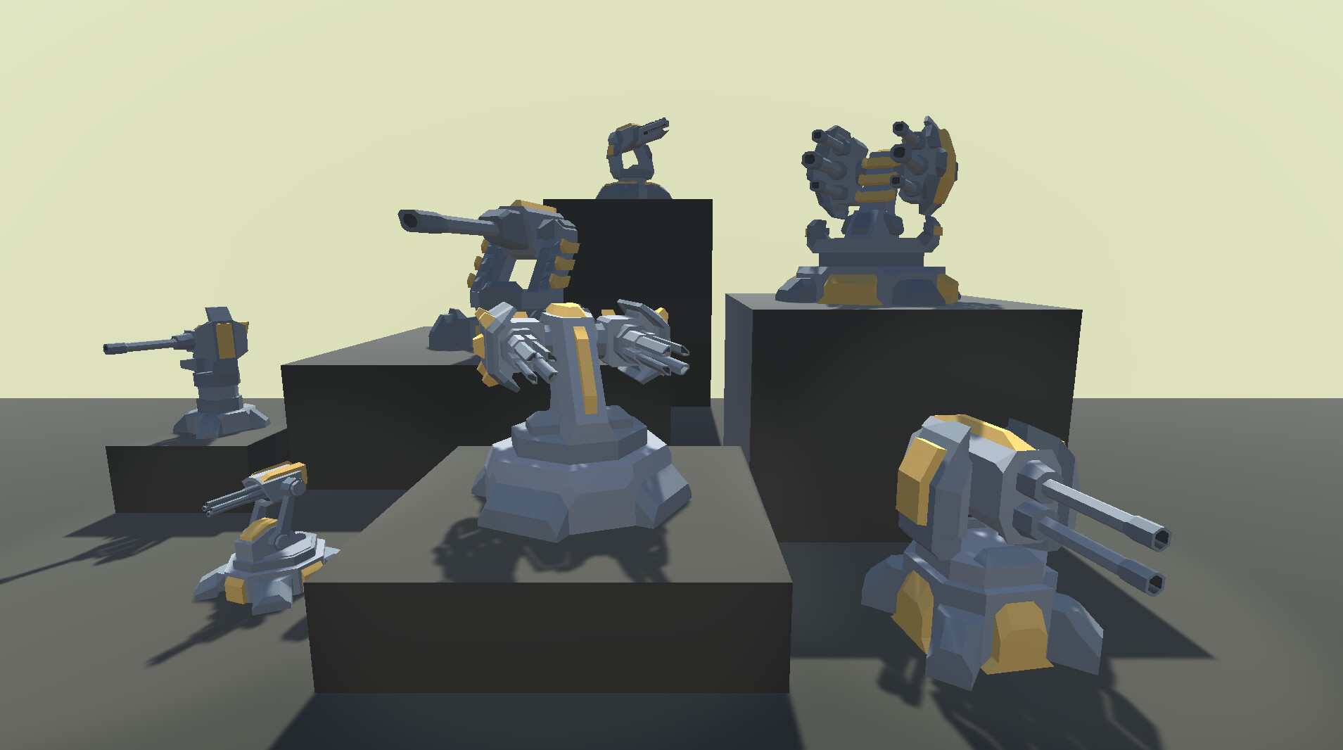 ArtStation - Low Poly 3D Turrets