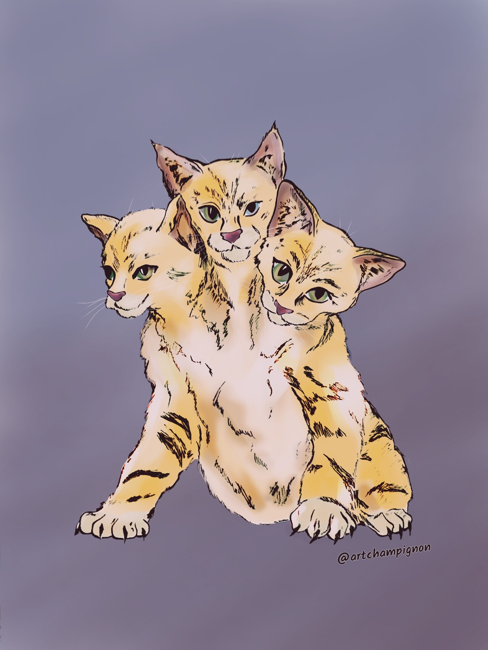 ArtStation - Cerberus kitten