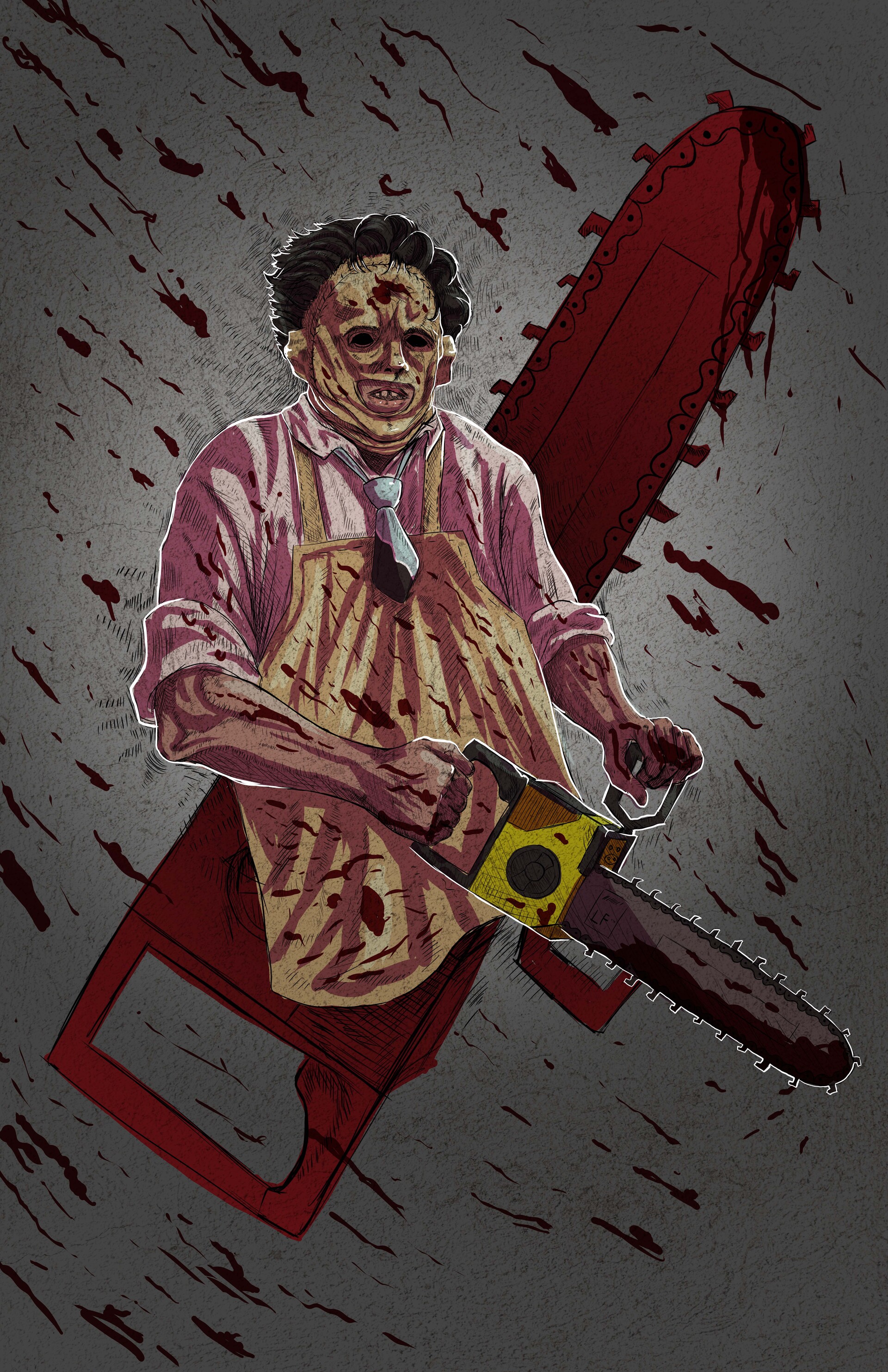 how to draw chibi leatherface