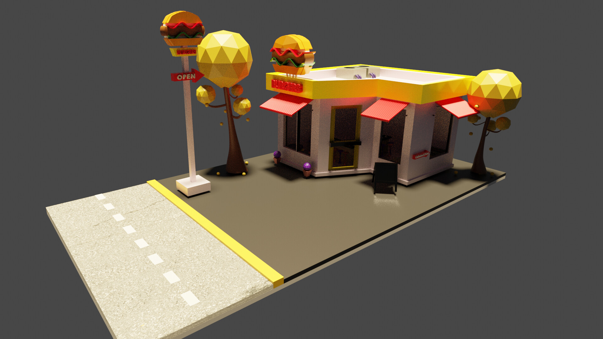 ArtStation - Burgers Guru Cafe